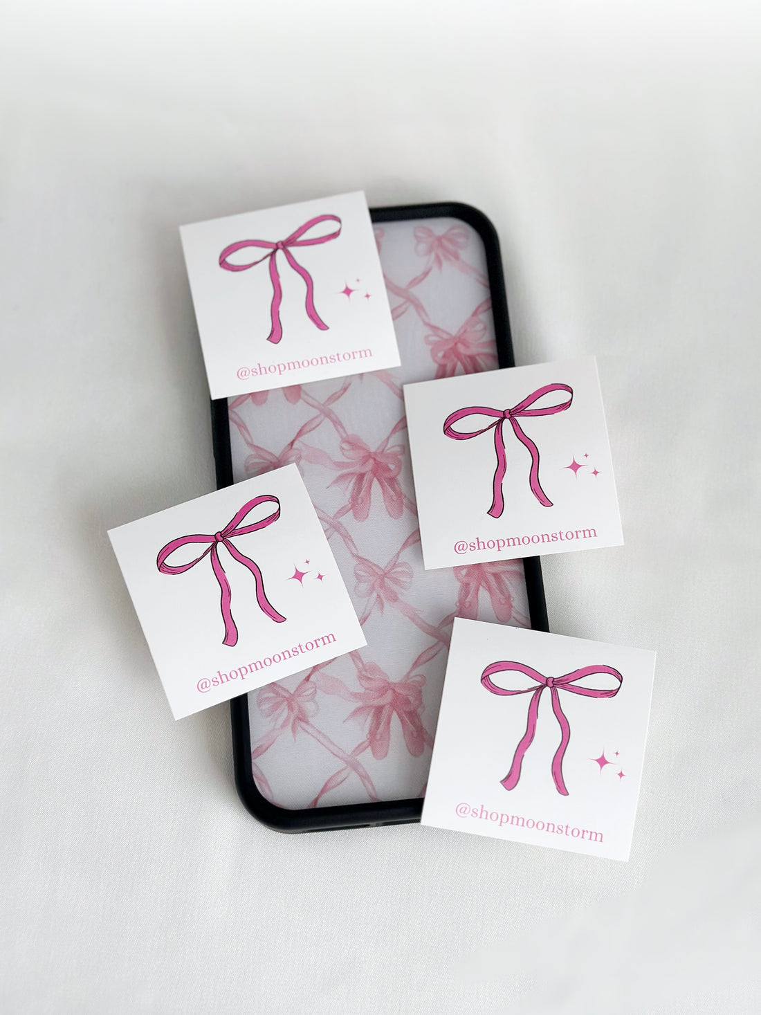 Pink Ribbon Bow Sticker – Shop Moonstorm